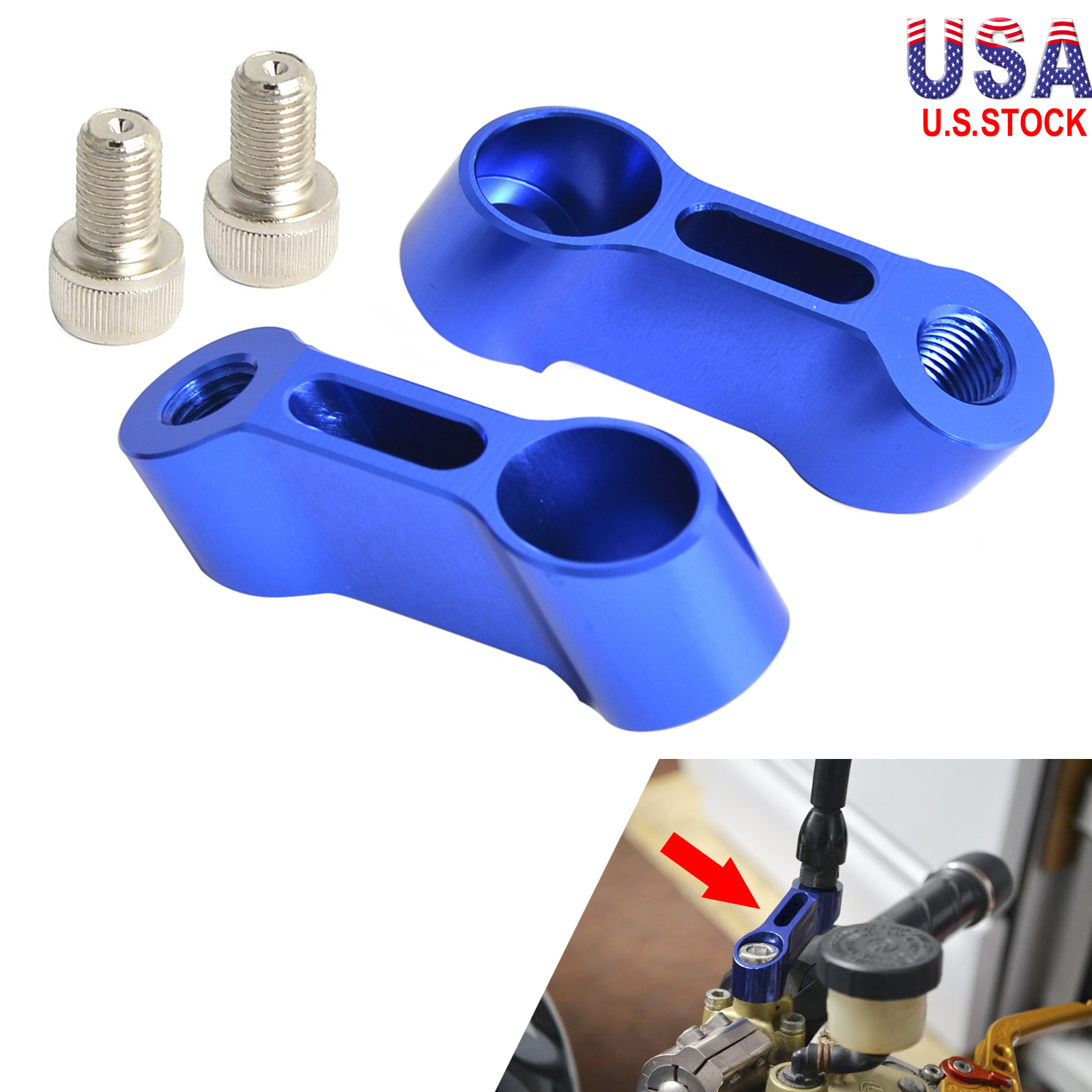 10mm CNC Motorcycle Rear View Mirror Mount Risers Extenders Adapters ...