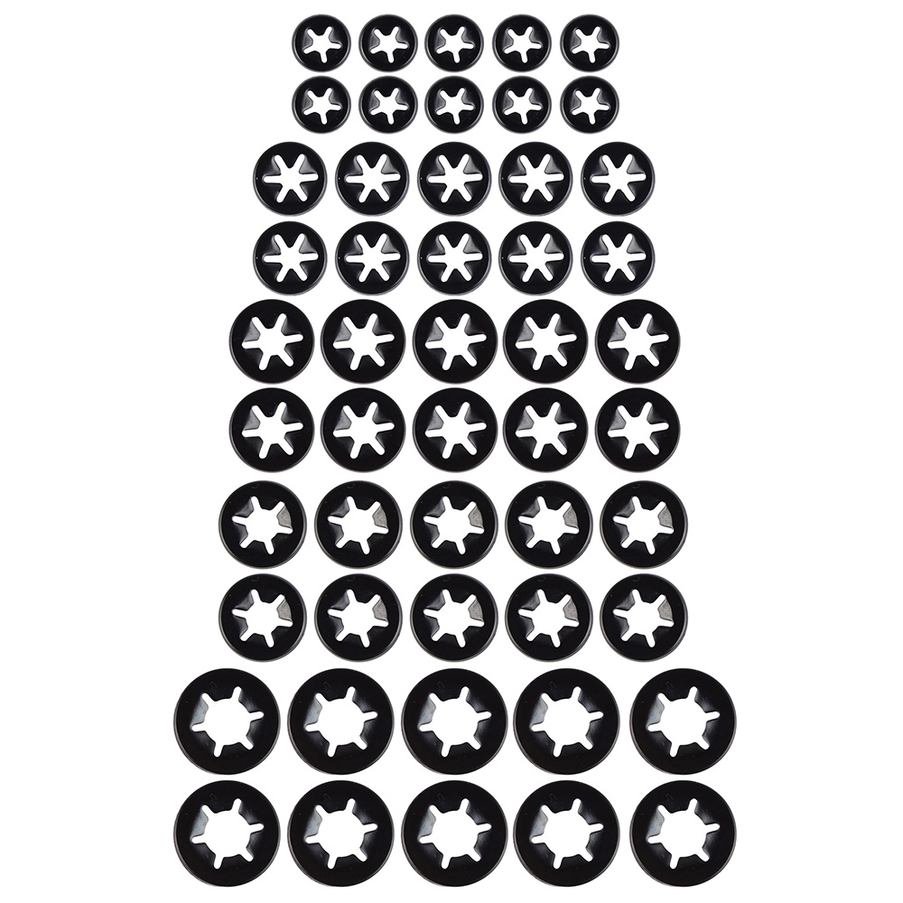 50PCS Push on Lock Washer Fastener Grab Speed Clip Assortment Kit M3 M4 ...